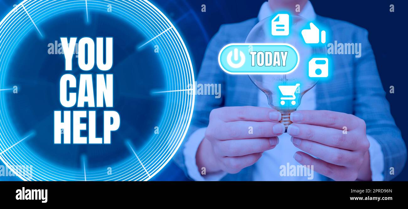 Text showing inspiration You Can Help. Business overview Be a volunteer ...