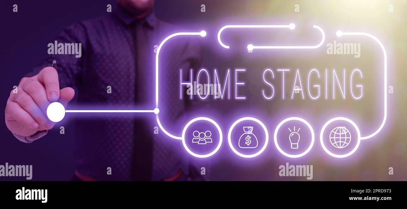 Writing displaying text Home Staging. Business approach Act of ...