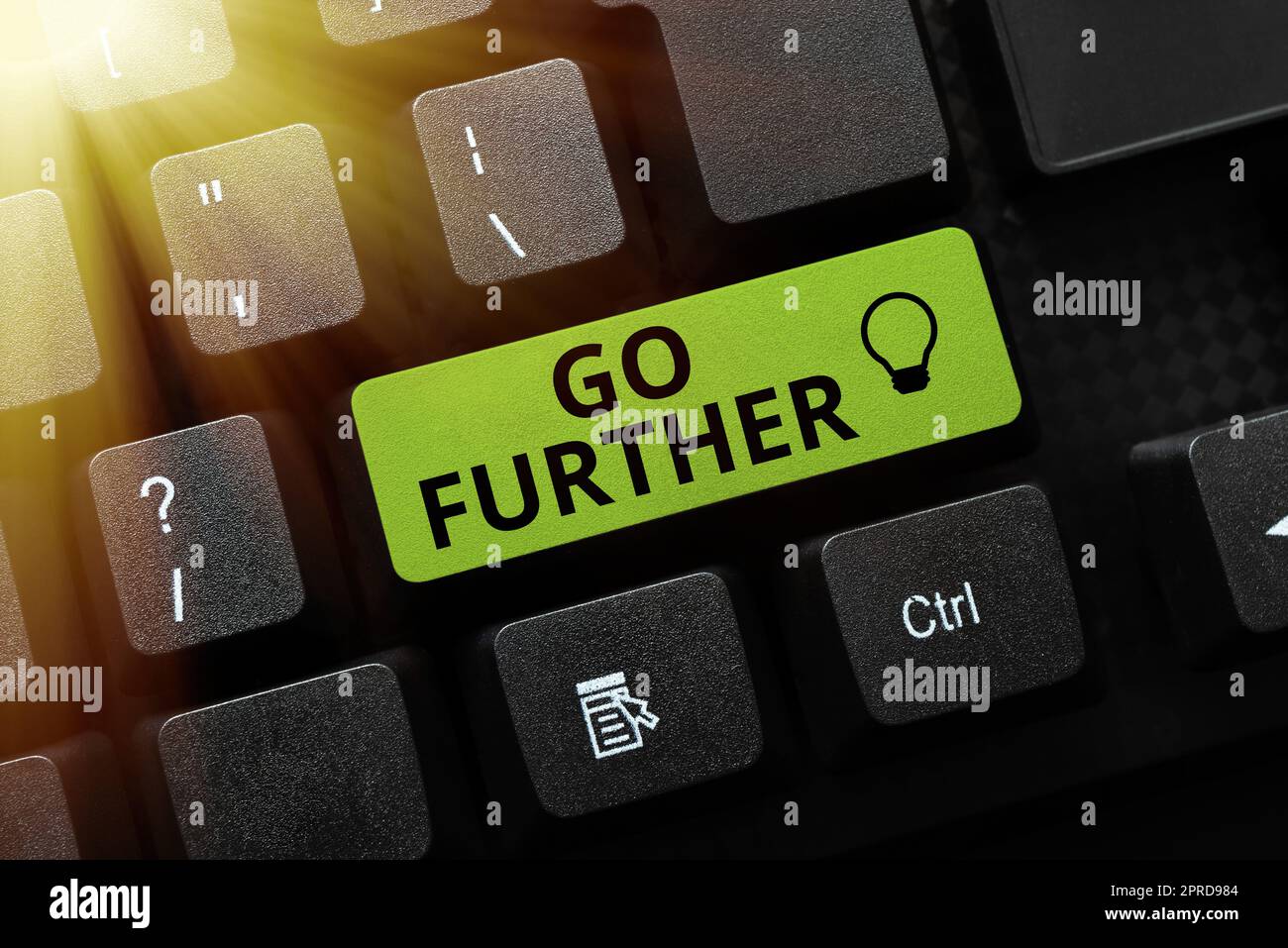 Text caption presenting Go Further. Word Written on To move to a ...