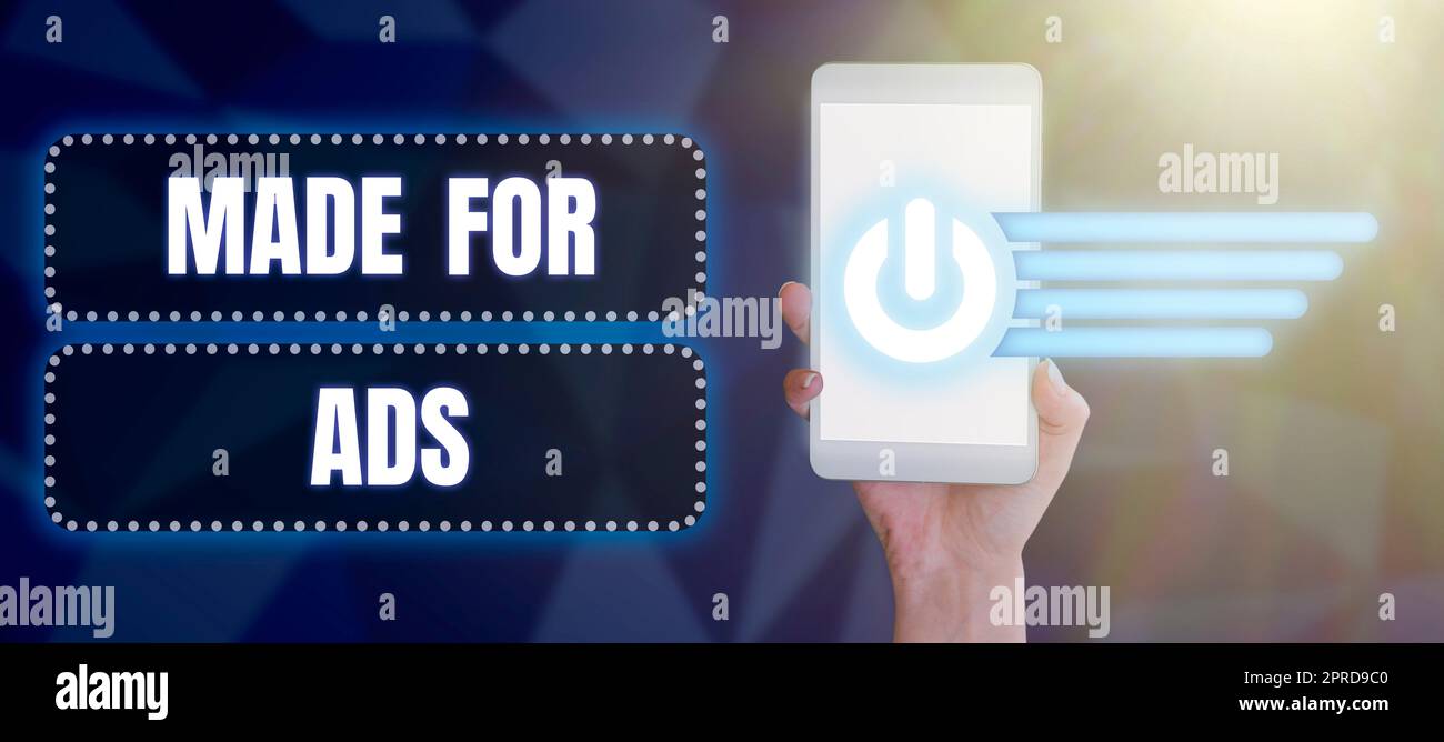 Writing displaying text Made For Ads. Internet Concept Marketing ...