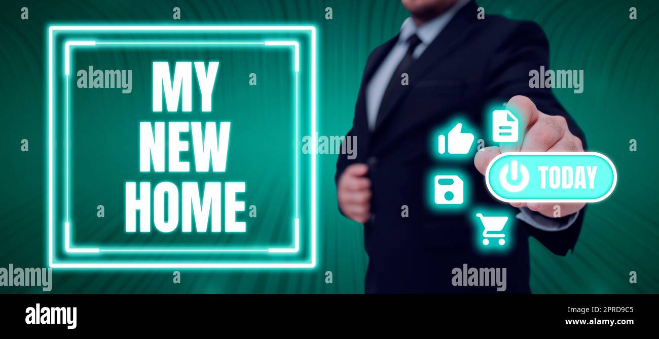 Handwriting text My New Home. Word Written on Relocation moving to ...