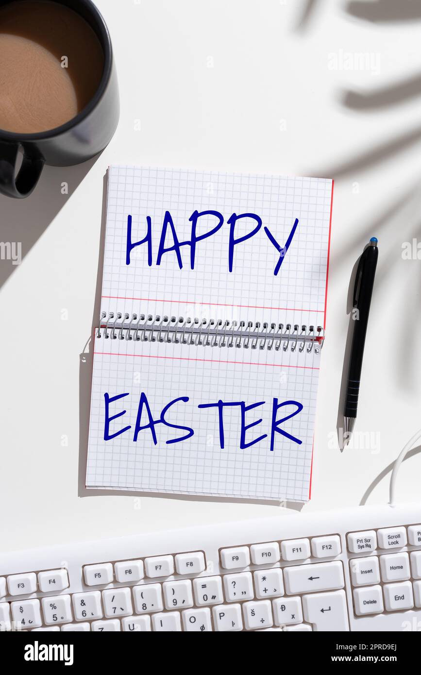 Writing displaying text Happy Easter. Business approach Christian feast ...
