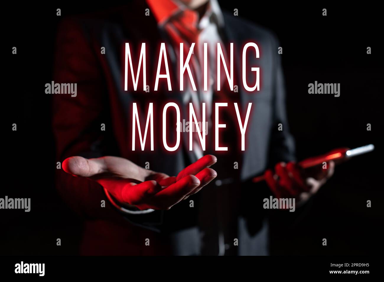 Text sign showing Making Money. Word for Giving the opportunity to make ...