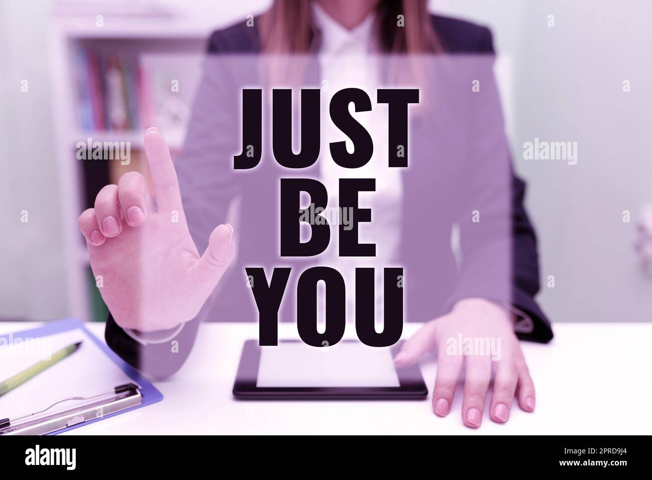 Writing displaying text Just Be You. Business concept Keep being authentic unique yourself ...