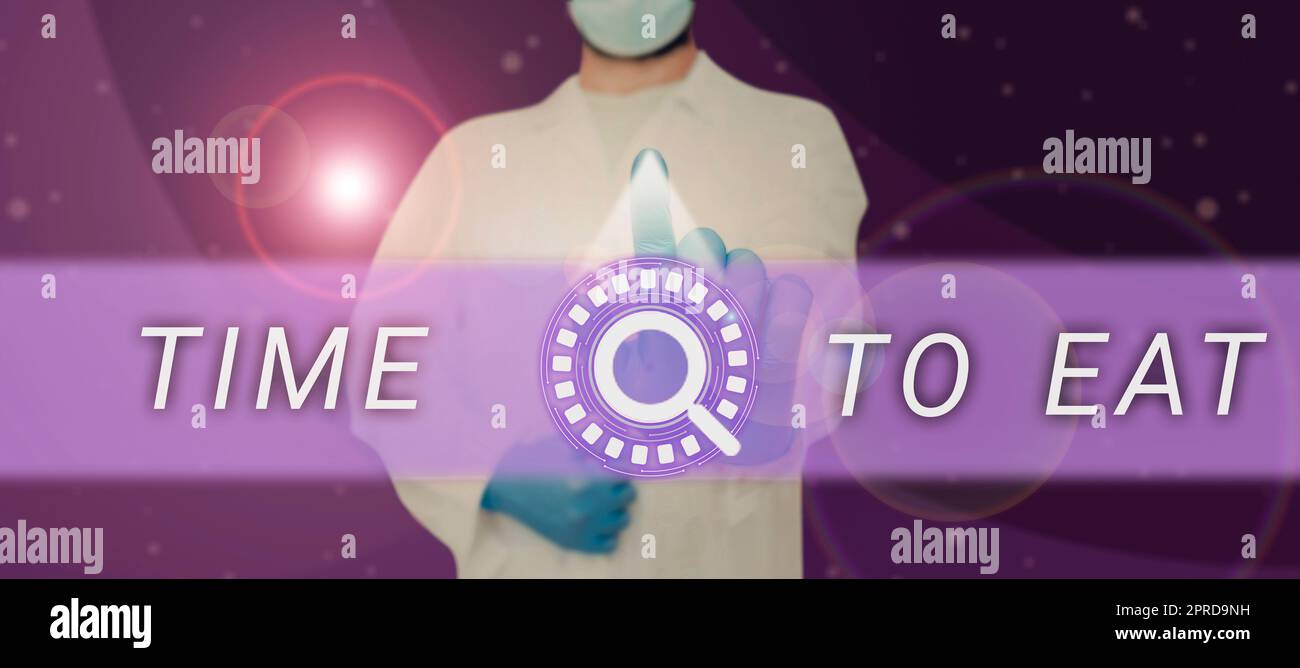 Hand writing sign Time To Eat. Internet Concept Right moment to enjoy a ...