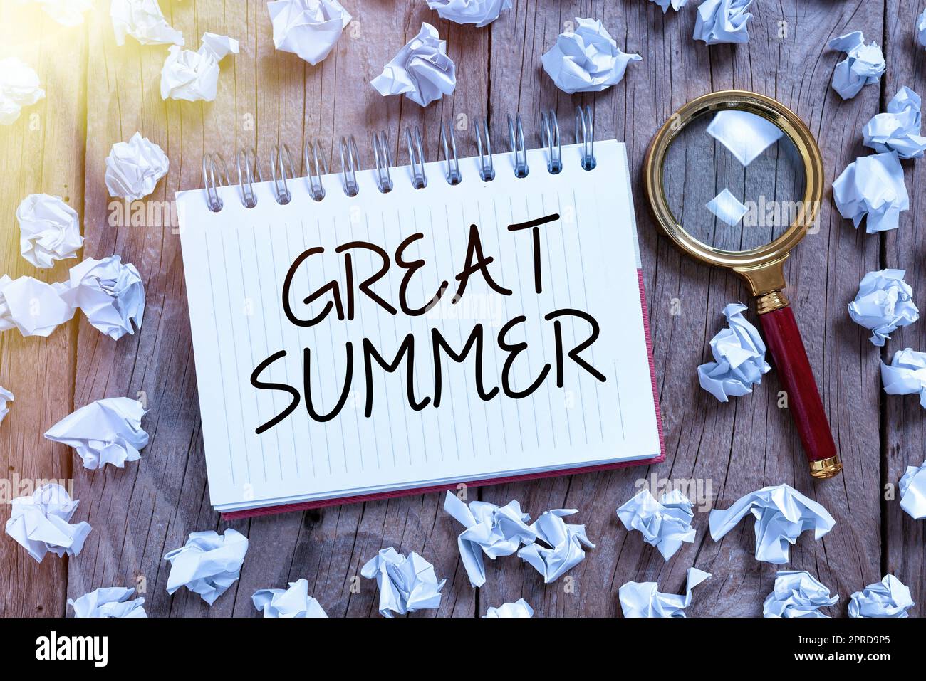 Writing displaying text Great Summer. Conceptual photo Having Fun Good ...