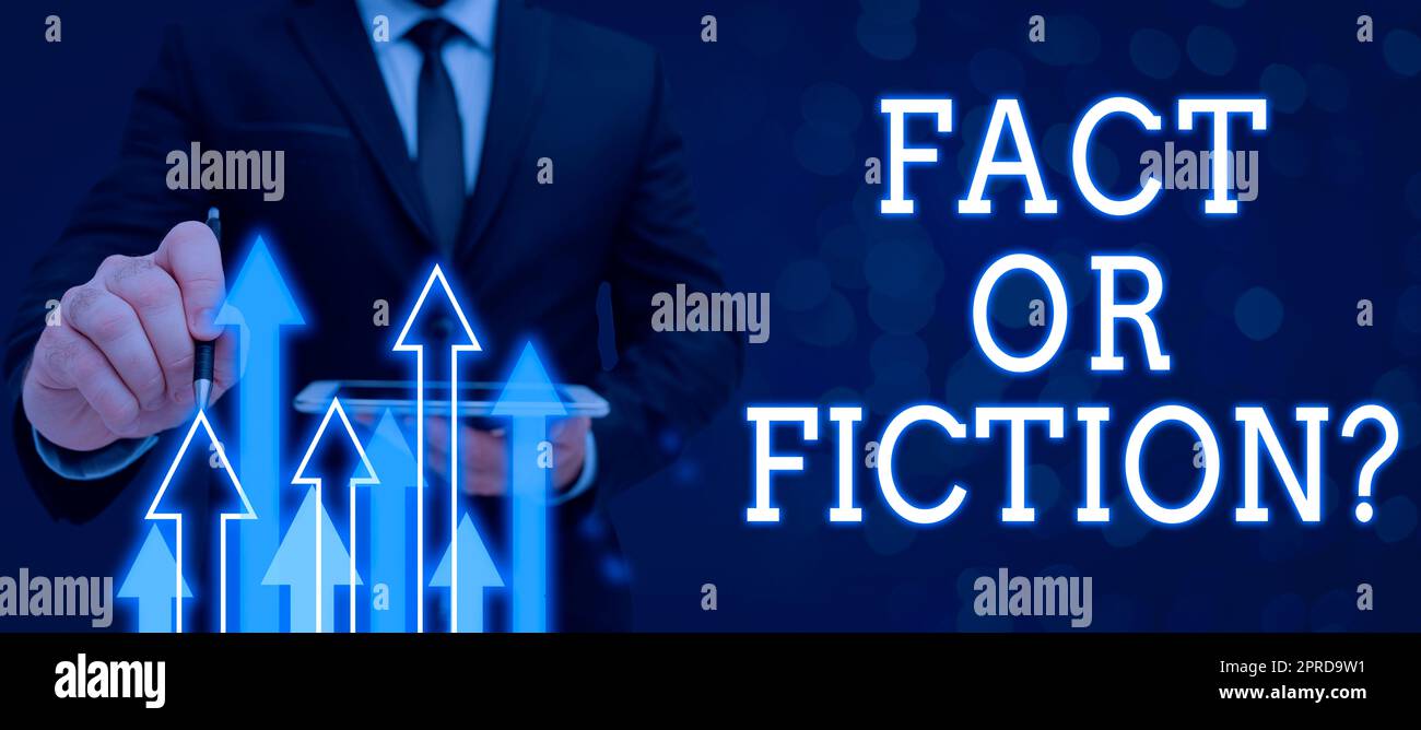 Conceptual caption Fact Or Fiction. Internet Concept Is it true or is ...