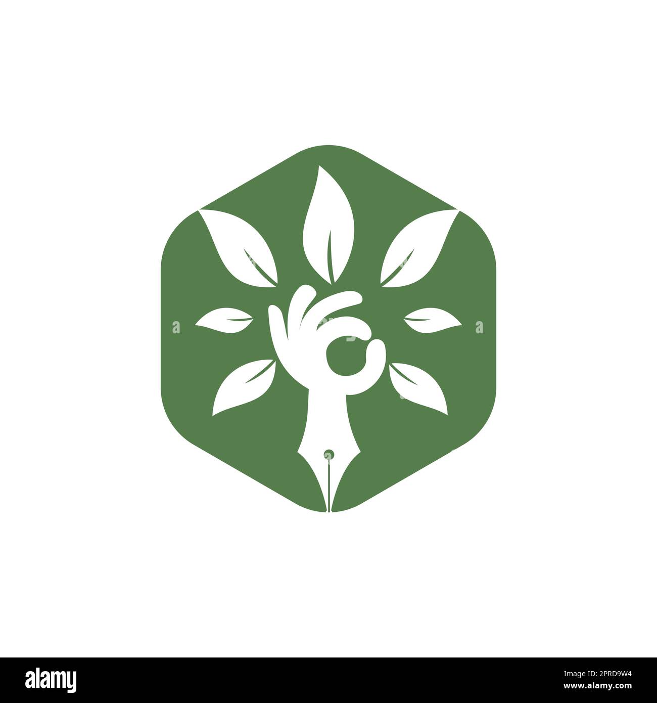Education insurance and support logo concept. Pen and hand tree icon ...