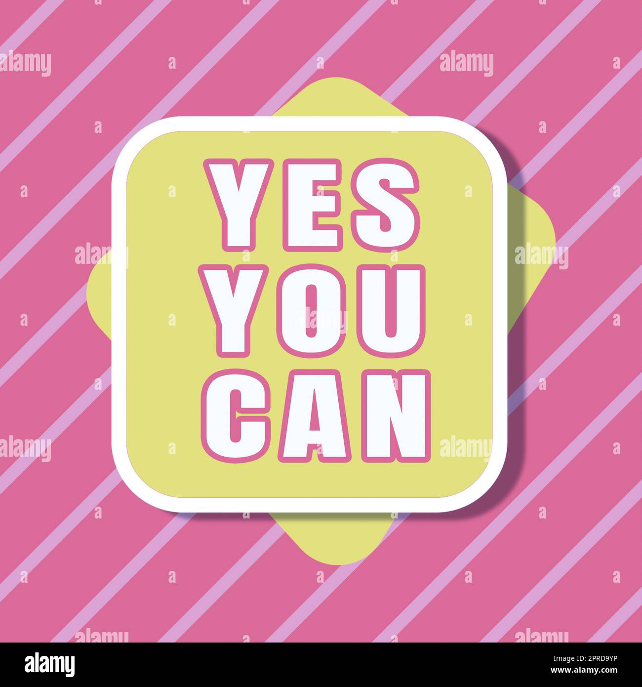 Text caption presenting Yes You Can, Word Written on Positivity ...