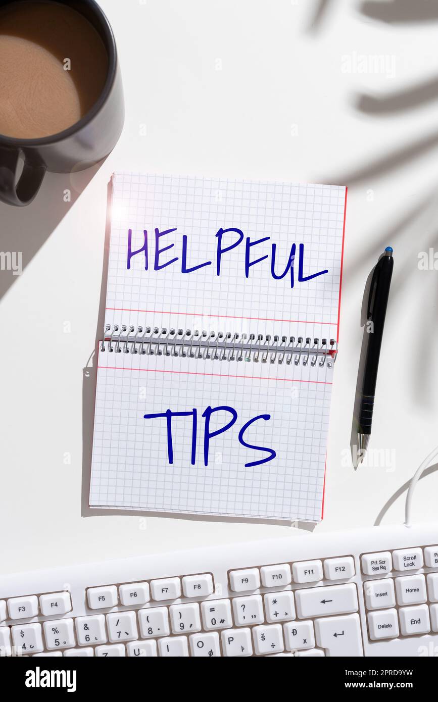 Text showing inspiration Helpful Tips. Conceptual photo Useful secret ...