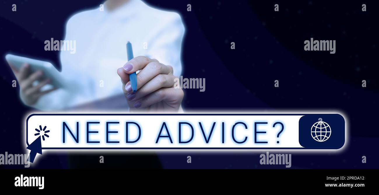 Text showing inspiration Need Advice Question. Business concept Asking ...
