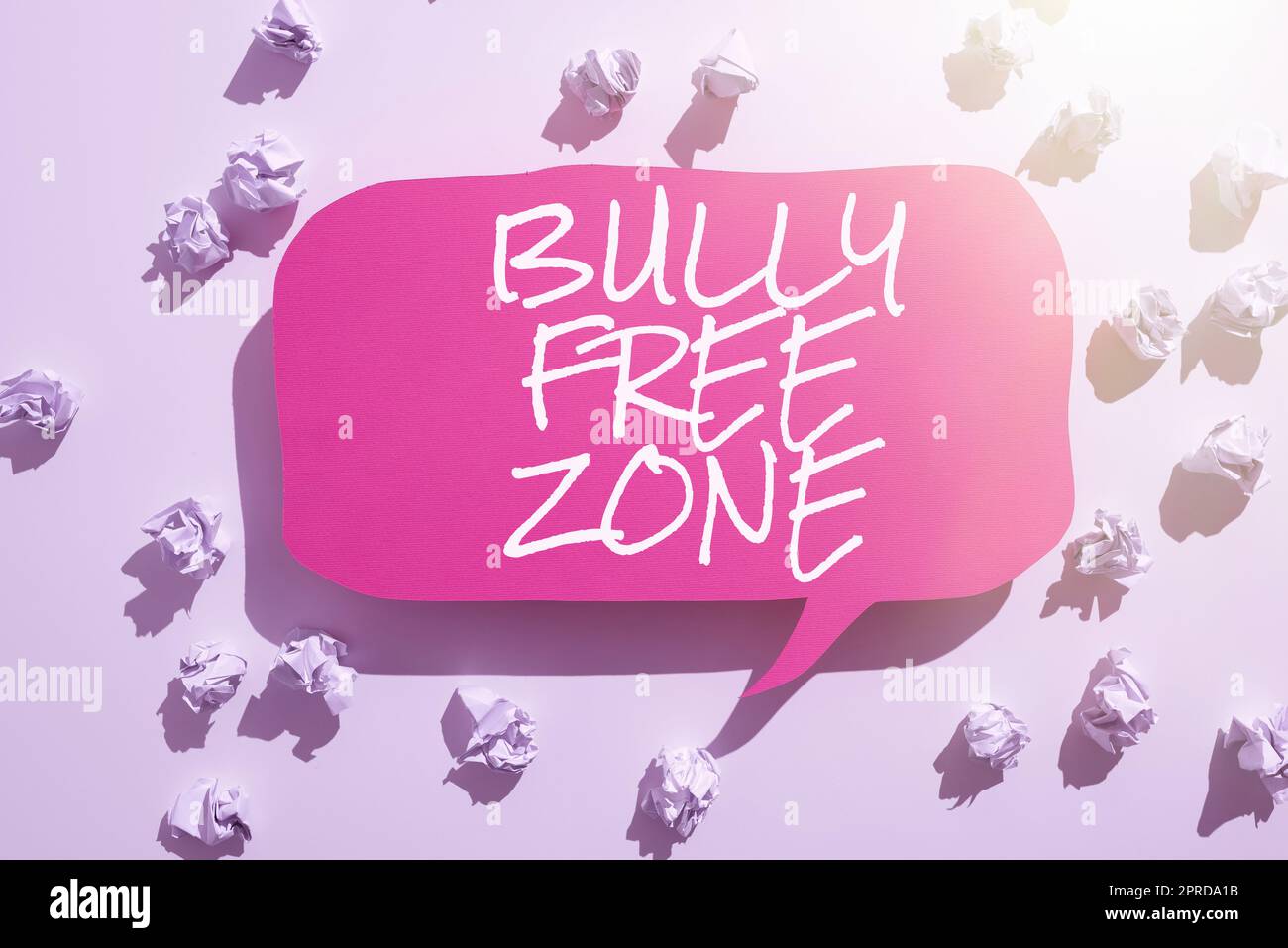 Text caption presenting Bully Free Zone. Business showcase Be ...