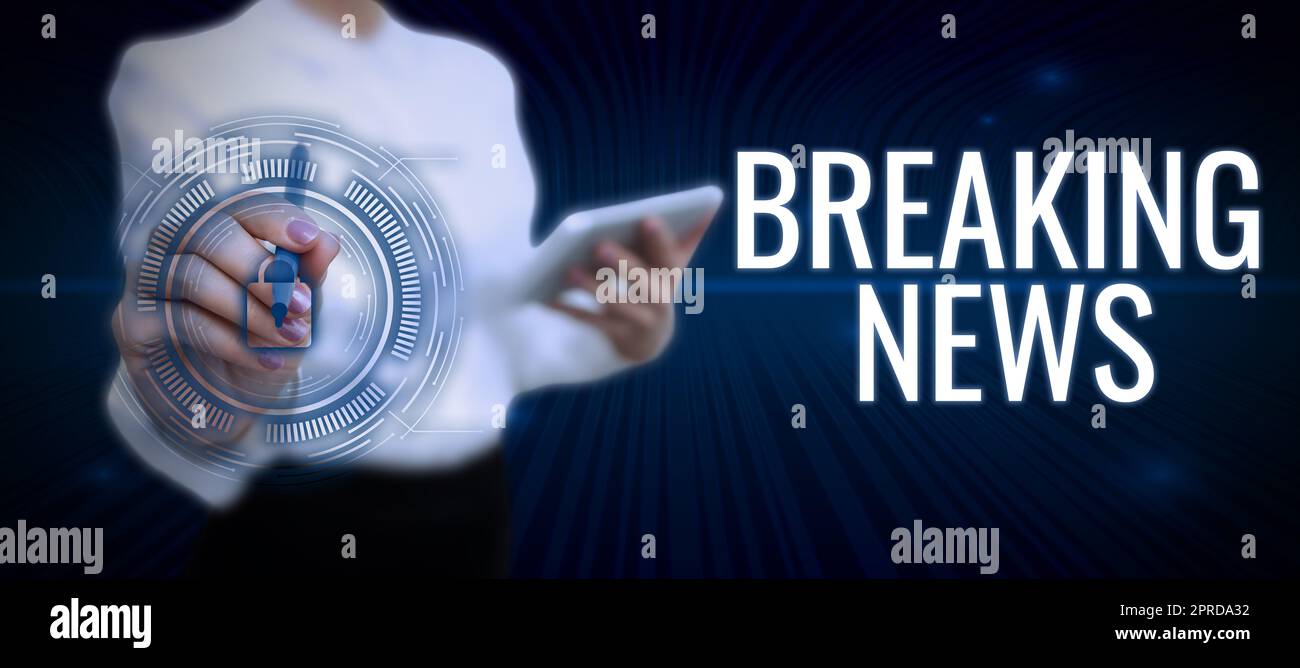 Handwriting text Breaking News. Business concept Special Report ...