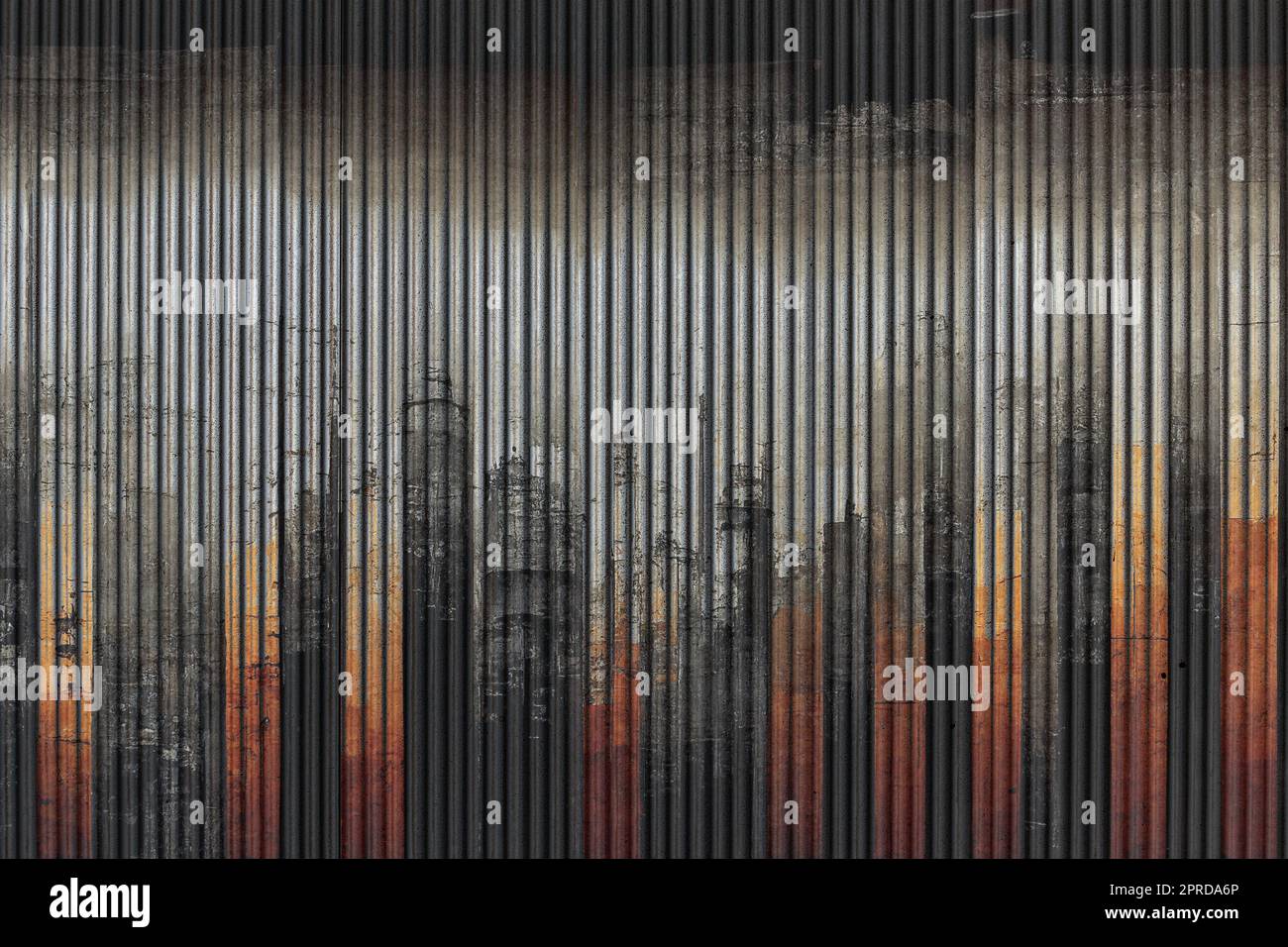 Wavy old metal iron panel Stock Photo - Alamy