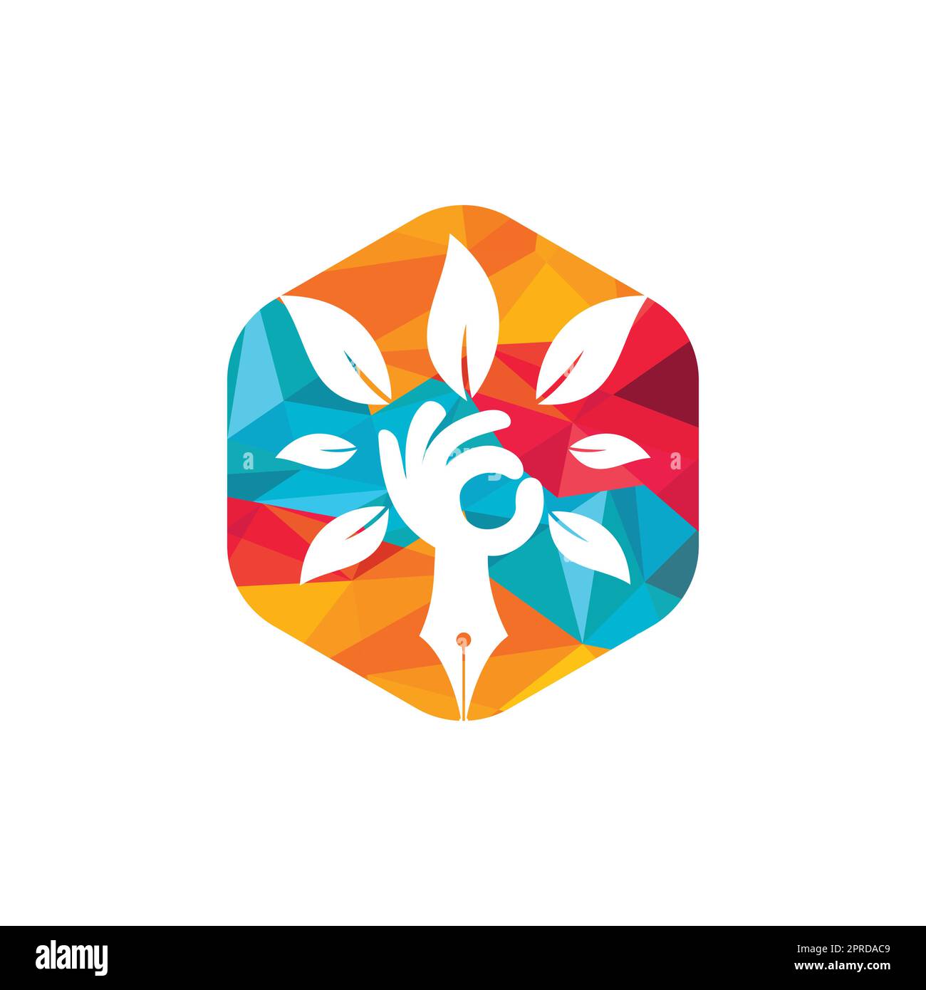 Education insurance and support logo concept. Pen and hand tree icon ...