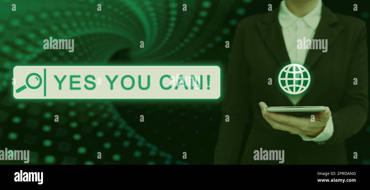 Conceptual caption Yes You Can. Internet Concept Positivity ...