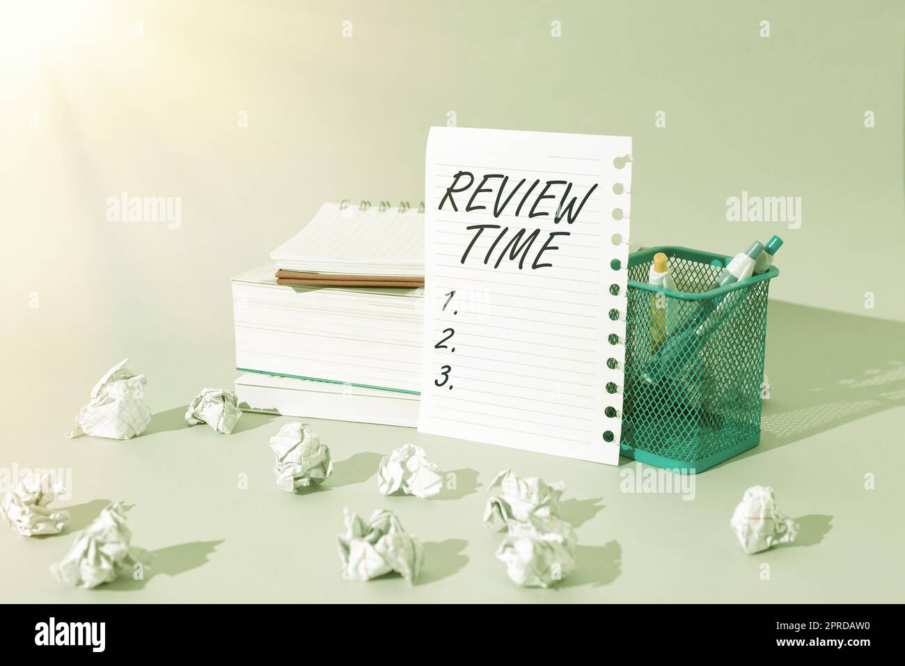 Hand writing sign Review Time. Word Written on situation or system its ...