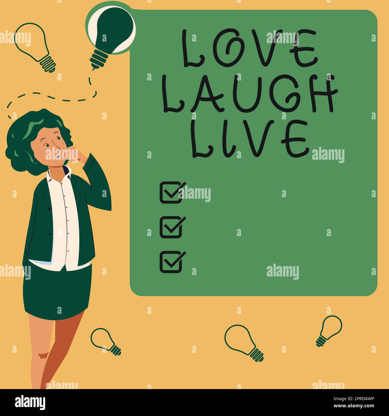 Handwriting text Love Laugh Live. Business approach Be inspired ...