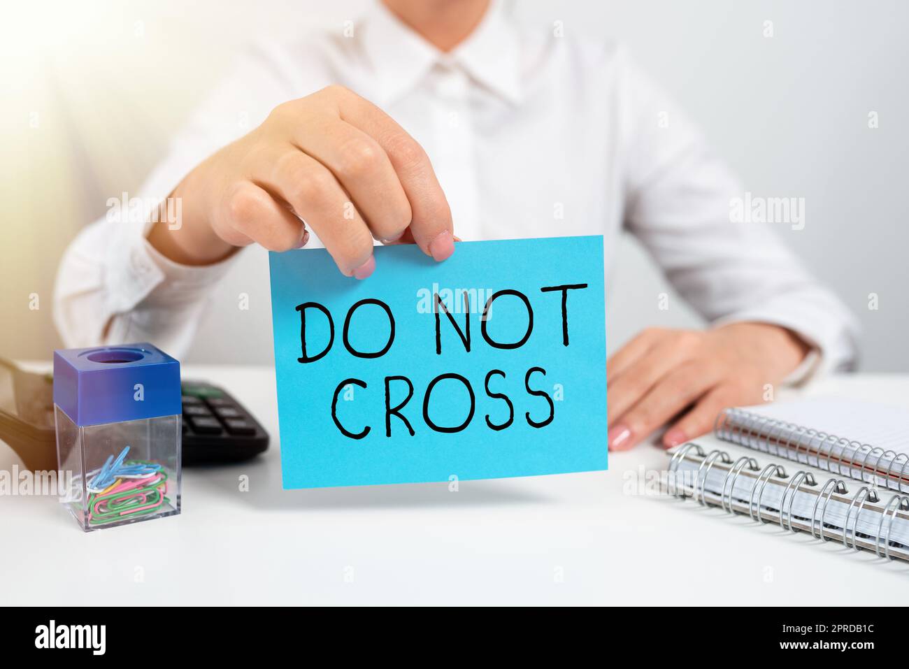 Handwriting text Do Not Cross. Business concept Crossing is forbidden dangerous caution warning ...