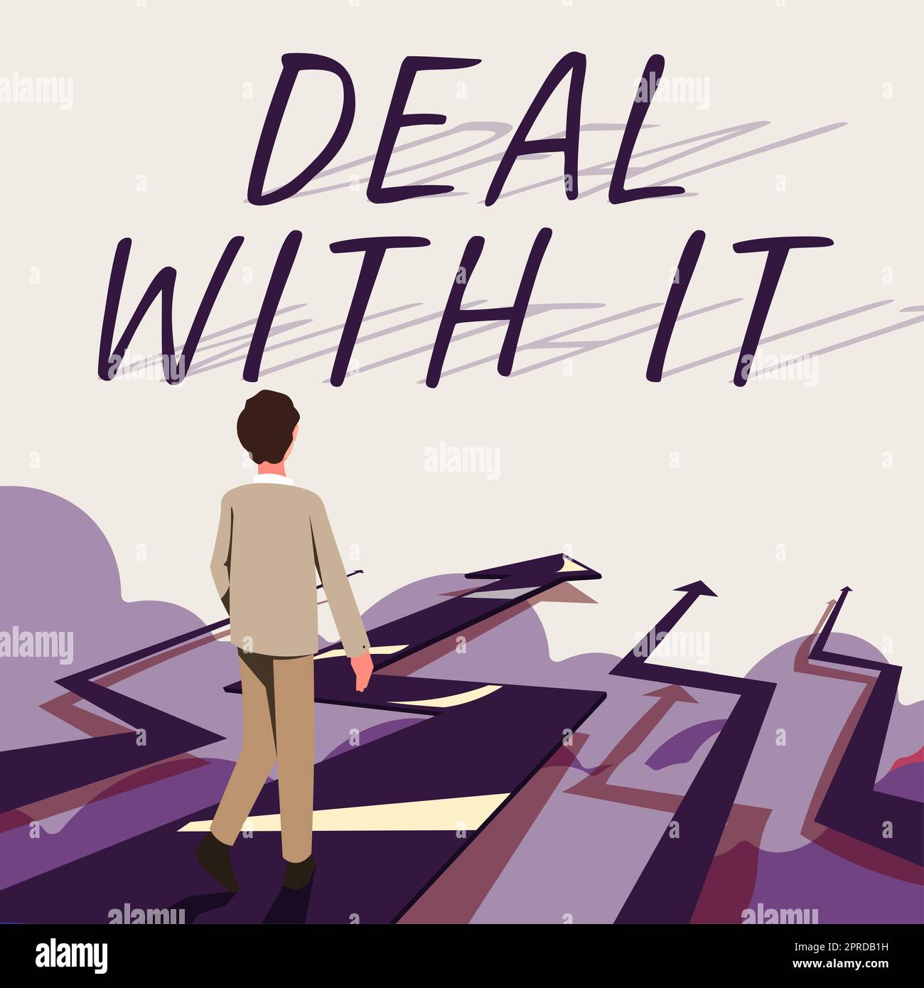 Hand writing sign Deal With It. Concept meaning Adapt to some ...