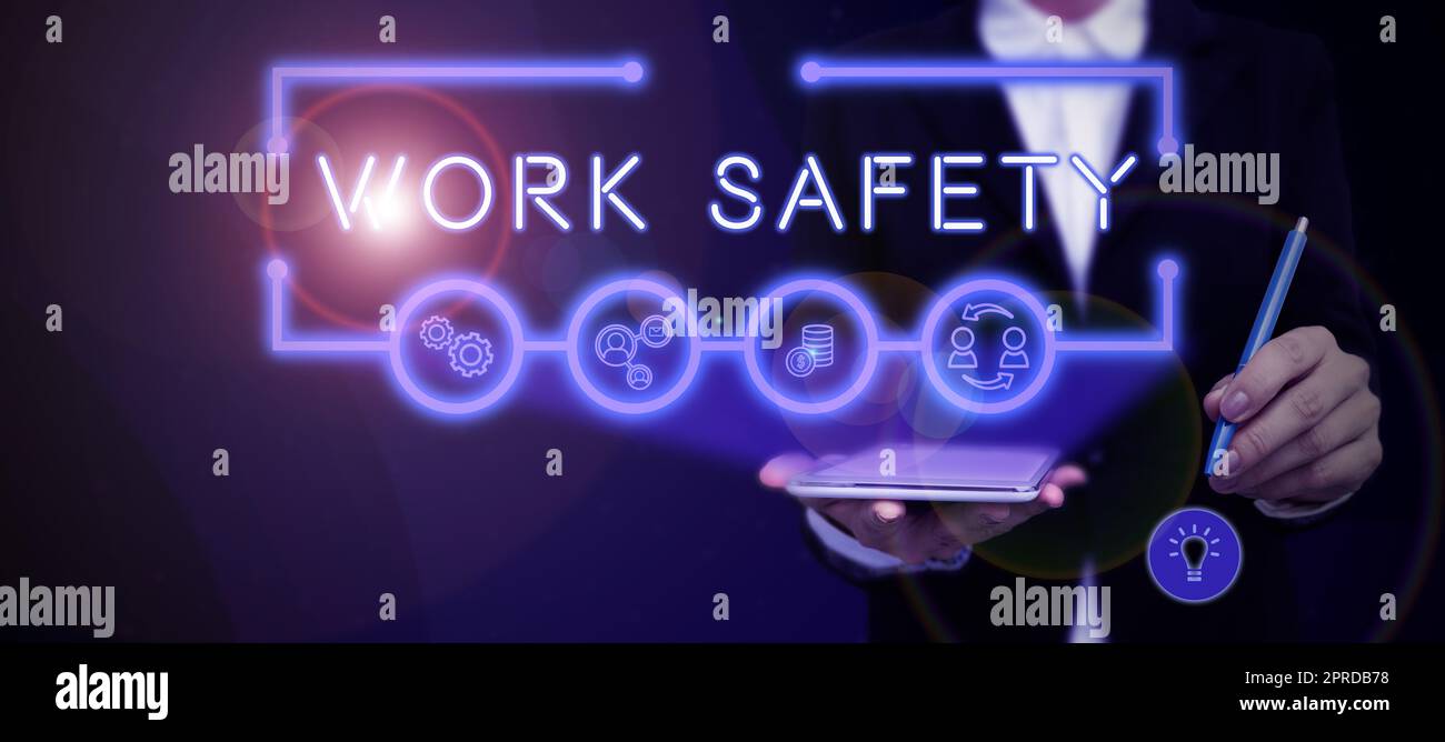 Handwriting text Work Safety. Business showcase Policies and control in ... Handwriting text Work Safety. Business showcase Policies and control in ...