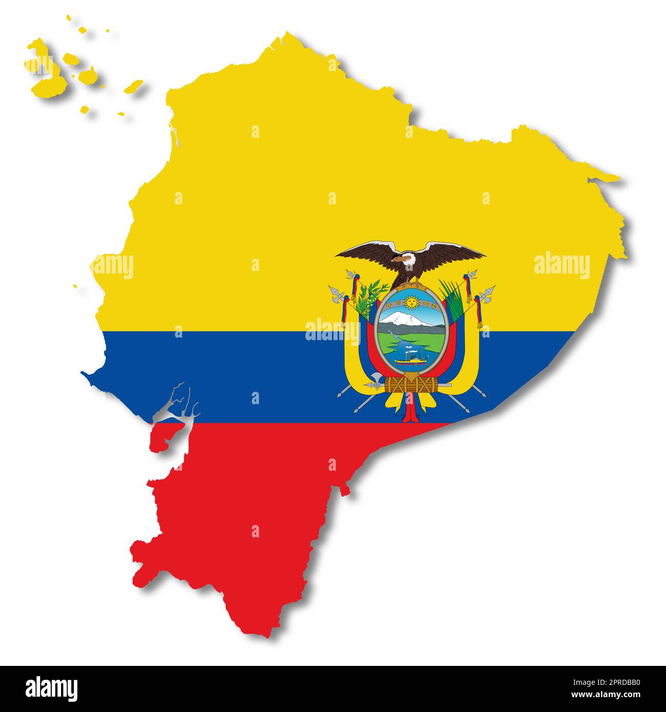 A Ecuador map on white background 3d illustration with clipping path ...