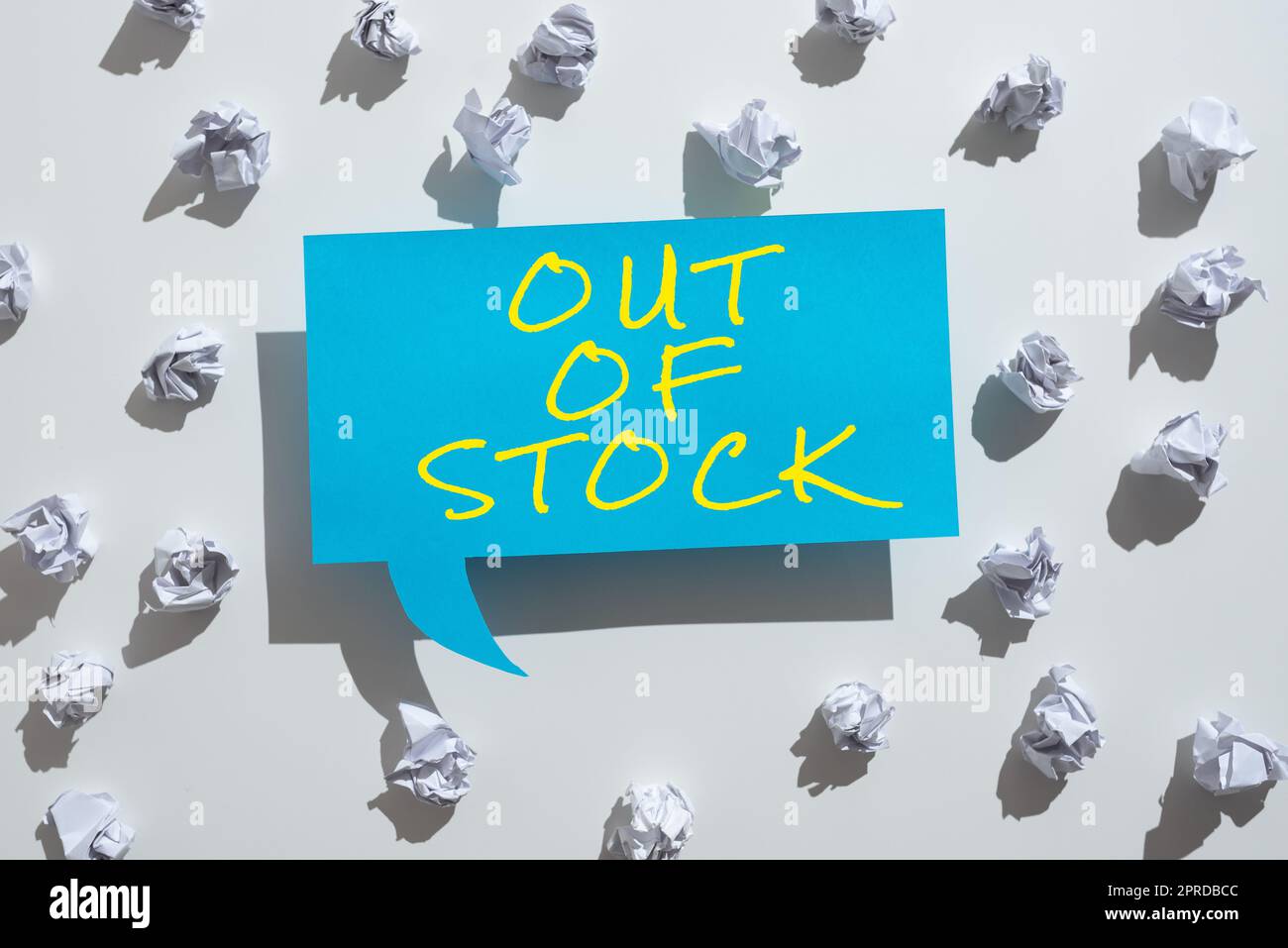 Text caption presenting Out Of Stock. Conceptual photo Not available ...