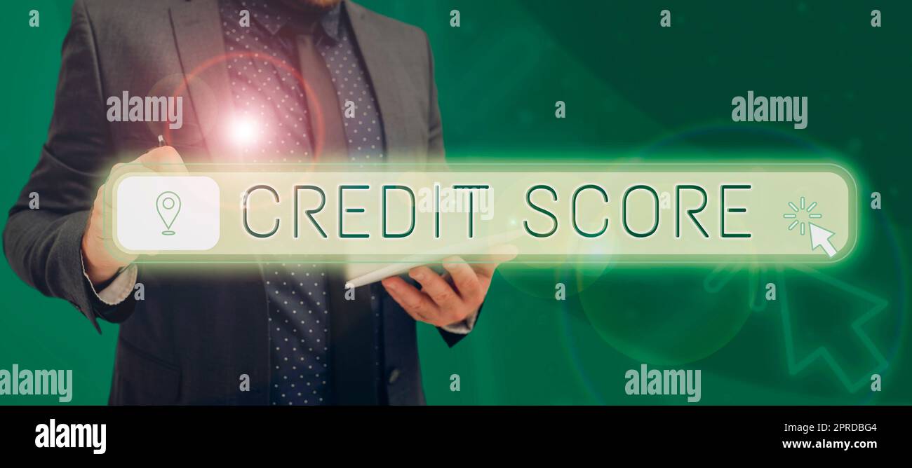 Conceptual caption Credit Score. Business approach Represent the ...