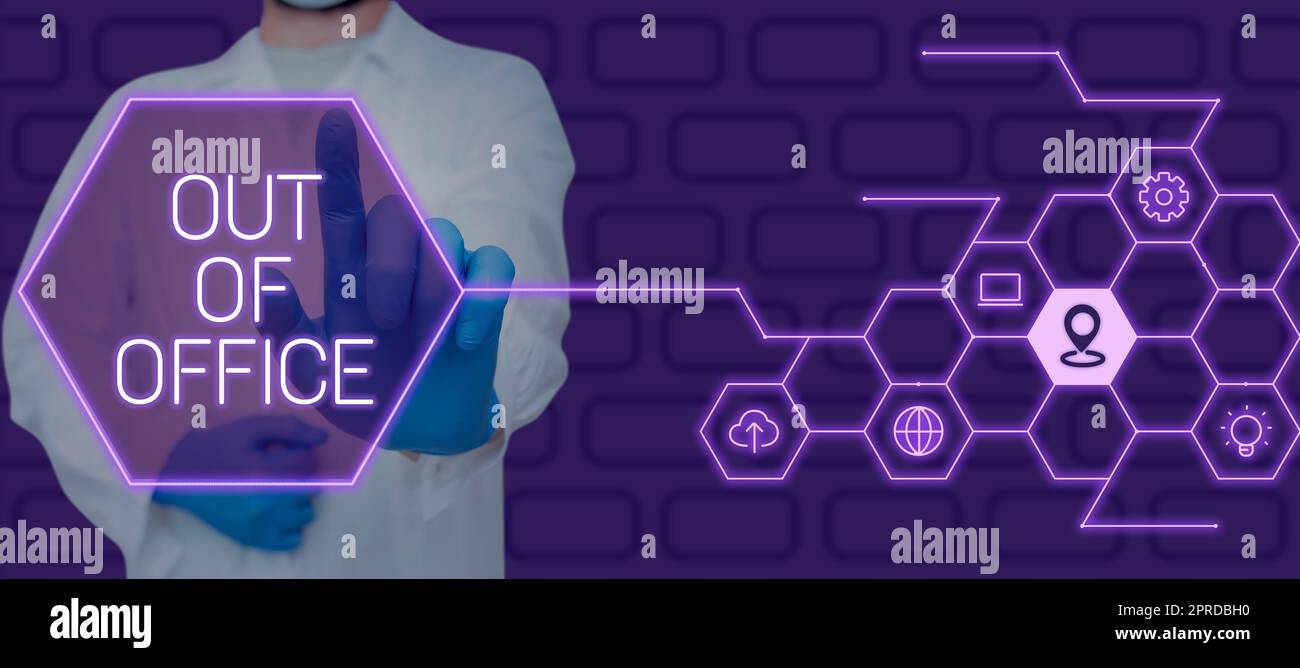 Conceptual caption Out Of Office. Word for Outside the job Nobody in ...