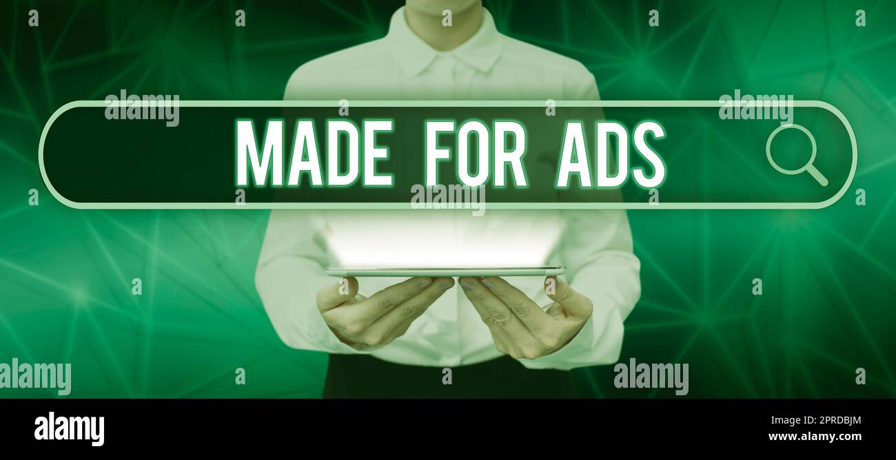 Text showing inspiration Made For Ads. Concept meaning Marketing ...