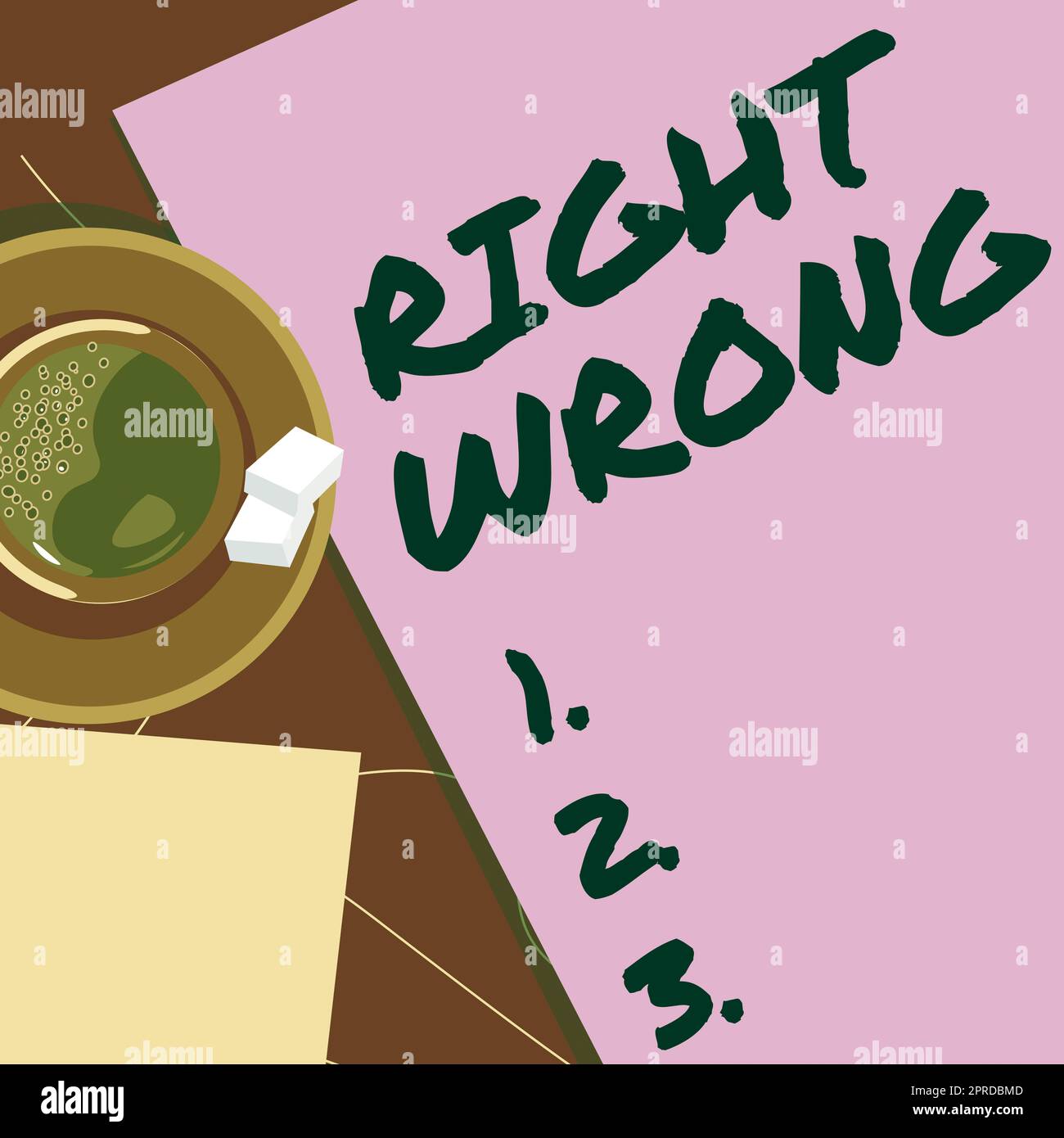 Text caption presenting Right Wrong, Business overview choose between ...