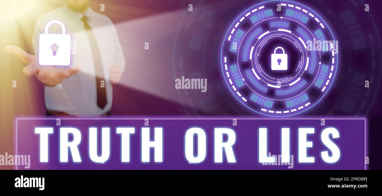 Hand writing sign Truth Or Lies. Business concept Decide between a fact ...