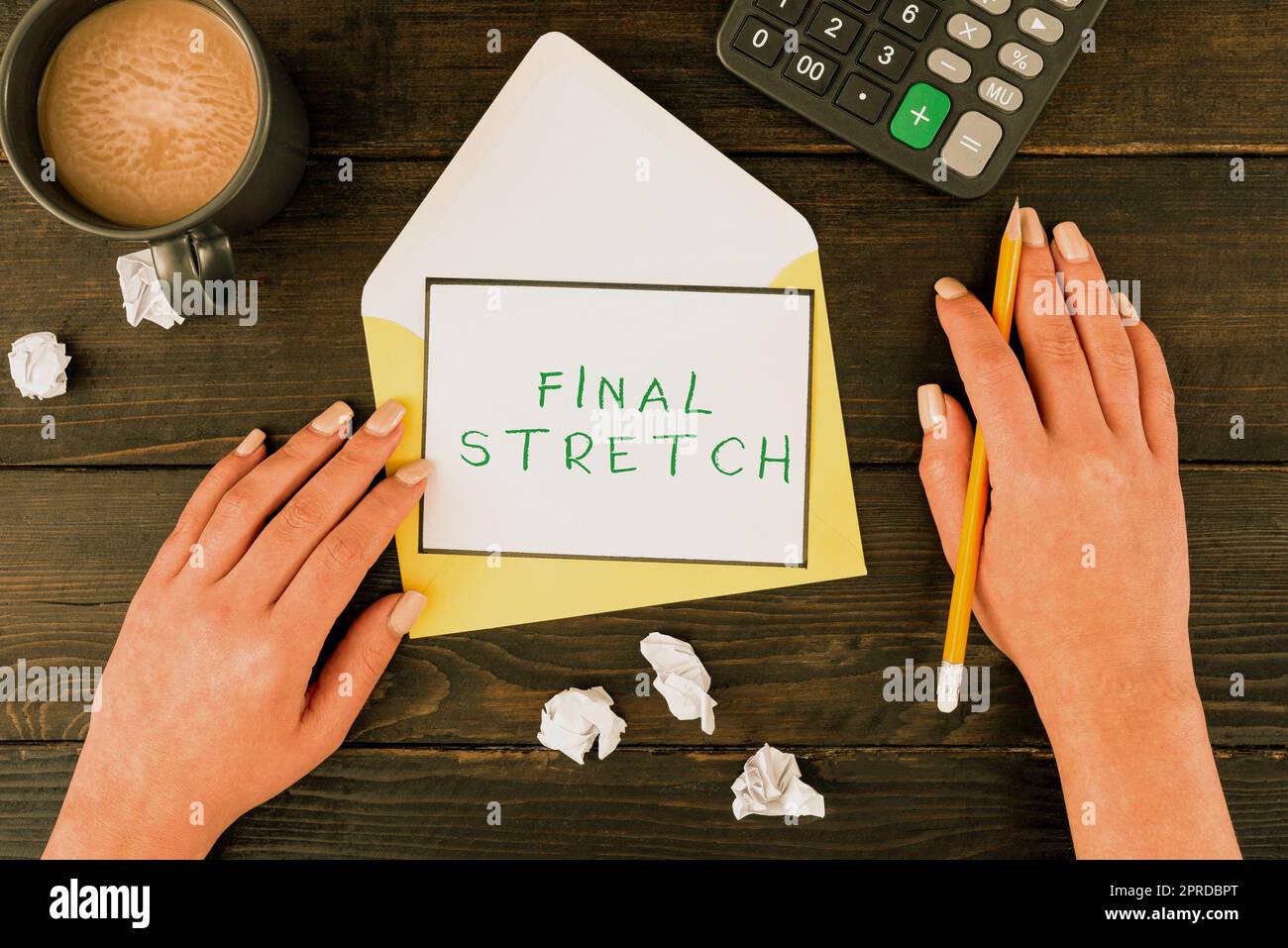 Hand writing sign Final Stretch. Word Written on Last Leg Concluding ...