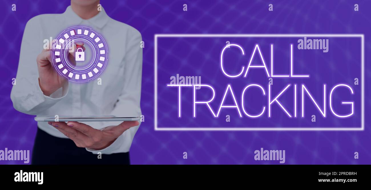 Text caption presenting Call Tracking. Business concept Organic search ...