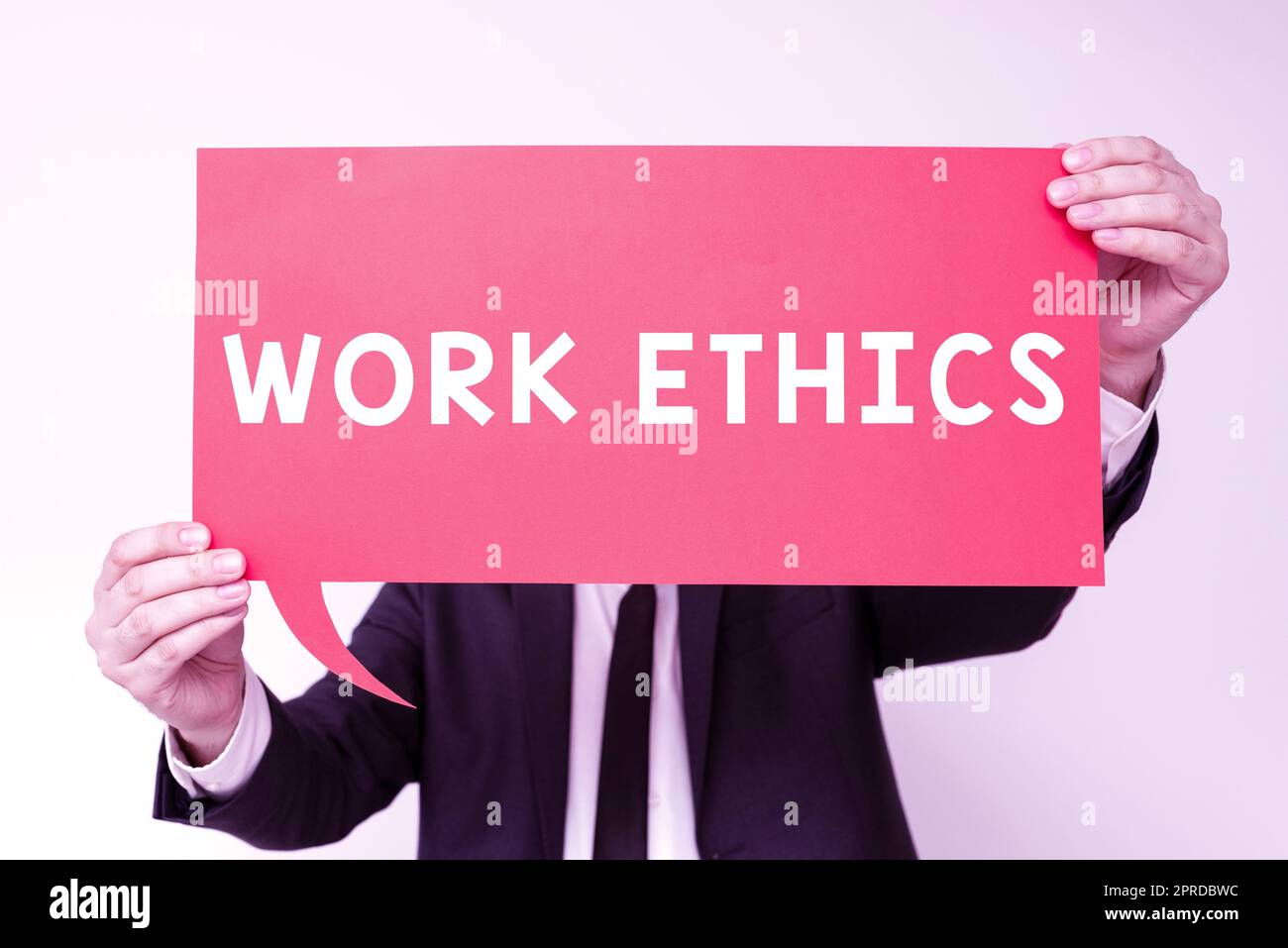 Sign displaying Work Ethics. Word Written on A set of values centered ...
