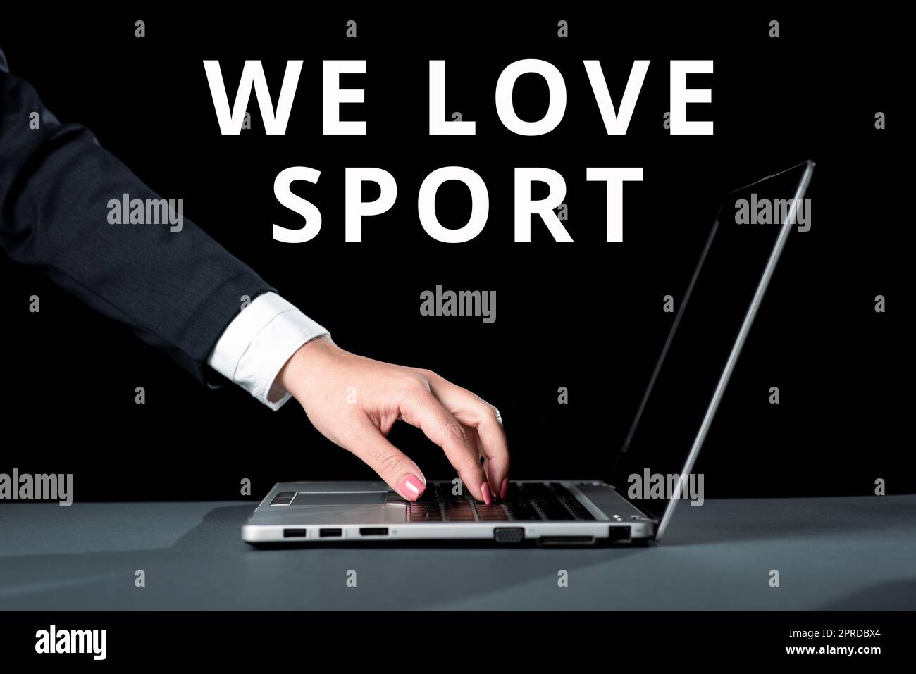 Writing displaying text We Love Sport. Word for To like a lot ...