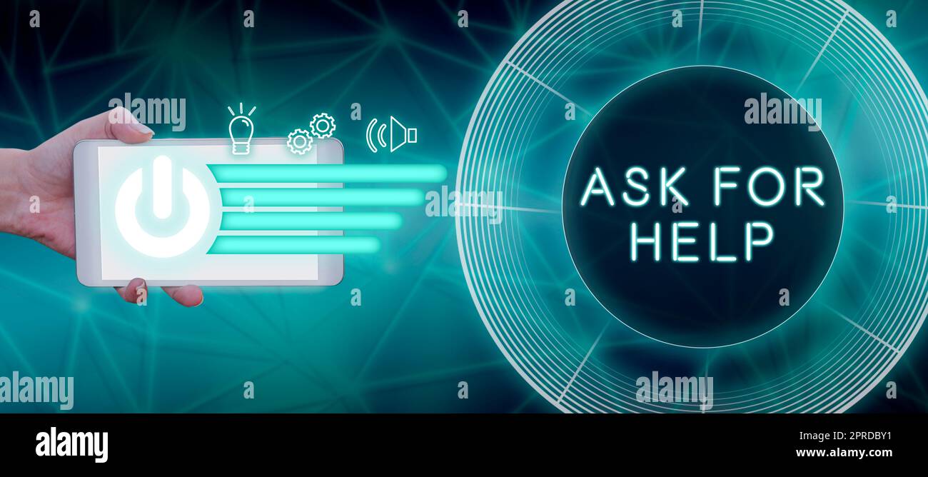 Handwriting text Ask For Help. Word Written on Request to support ...