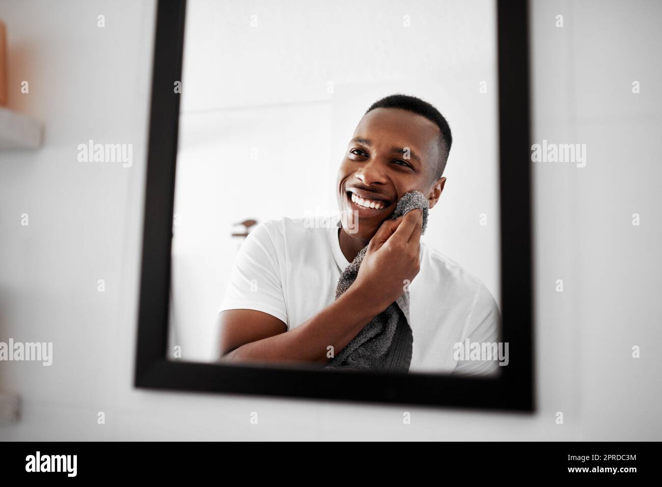 Now I feel fresh and ready to take on the day. a man looking into the ...