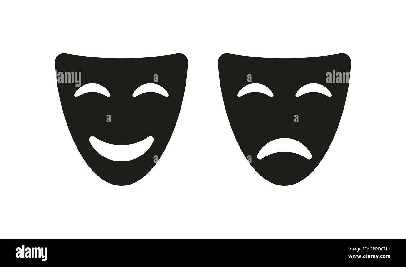 Tragedy and comedy vector icon on white background Stock Vector Image ...