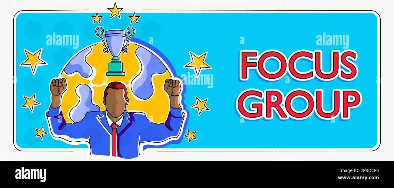 Text caption presenting Focus Group, Business overview showing ...