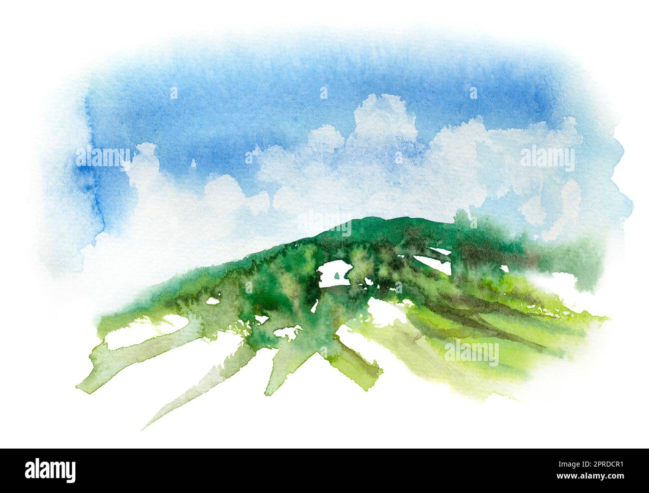 Watercolor landscape painting Cut Out Stock Images & Pictures - Alamy