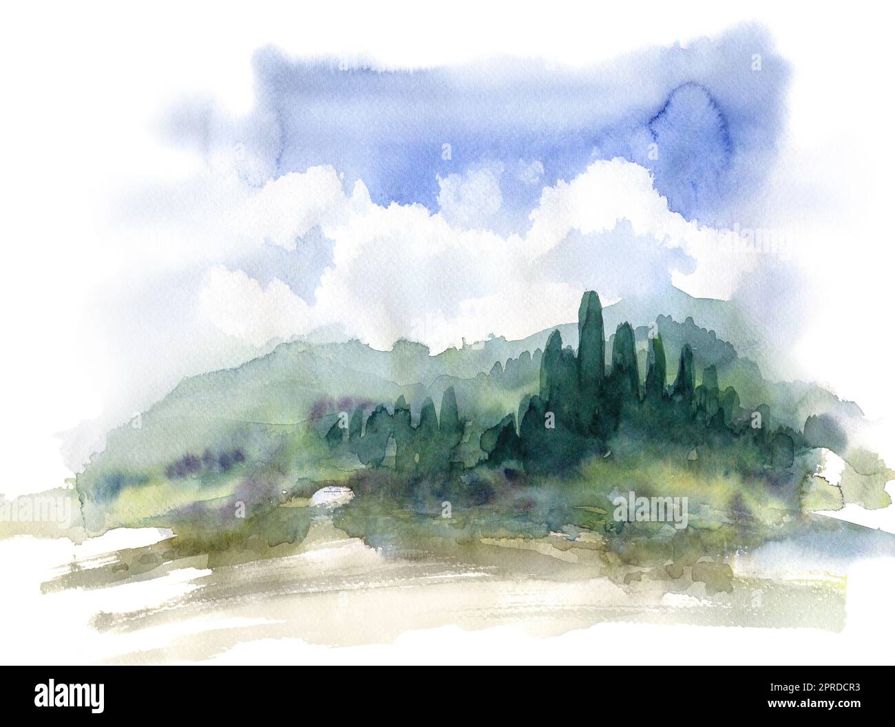 Landscape watercolor hi-res stock photography and images - Alamy