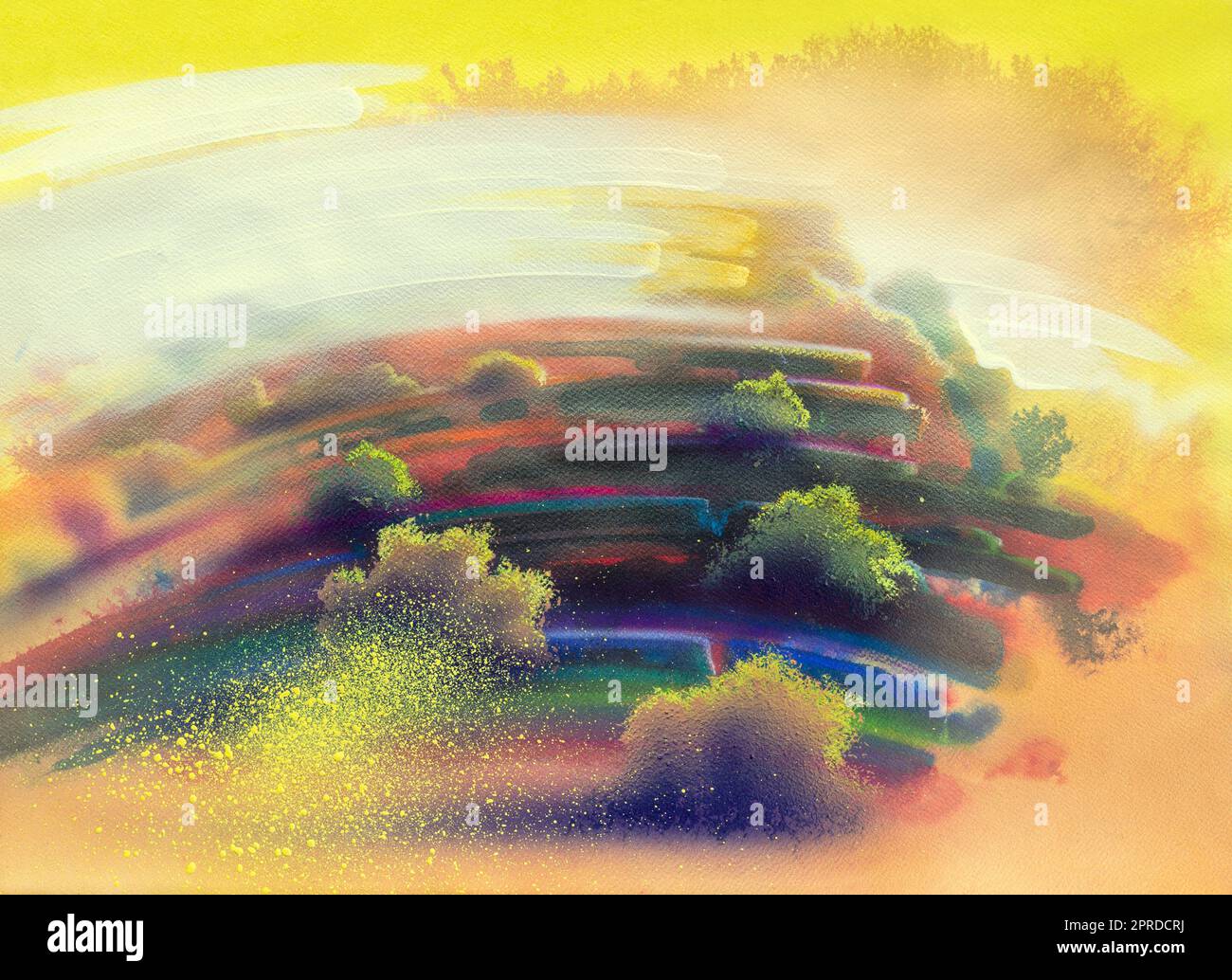 Brush stroke landscape Stock Photo - Alamy