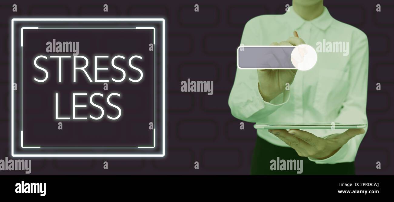 Text sign showing Stress Less. Word Written on Stay away from problems ...