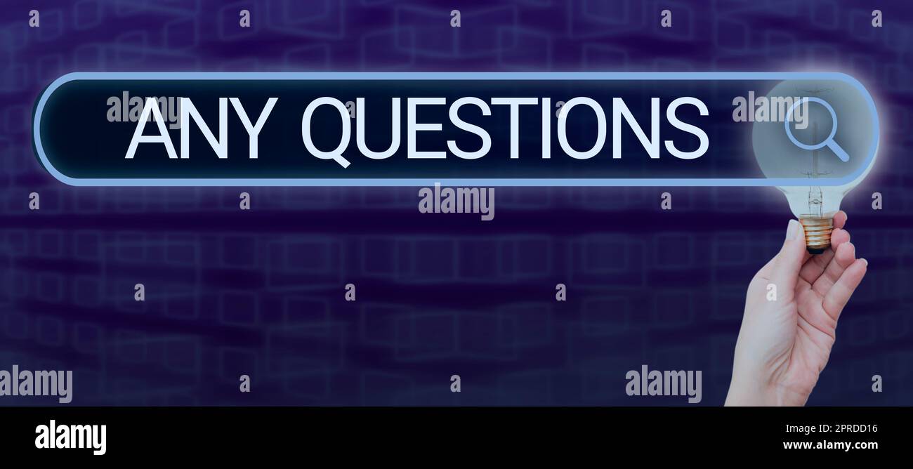 Sign displaying Any Questions. Business idea Clueless Blank face ...