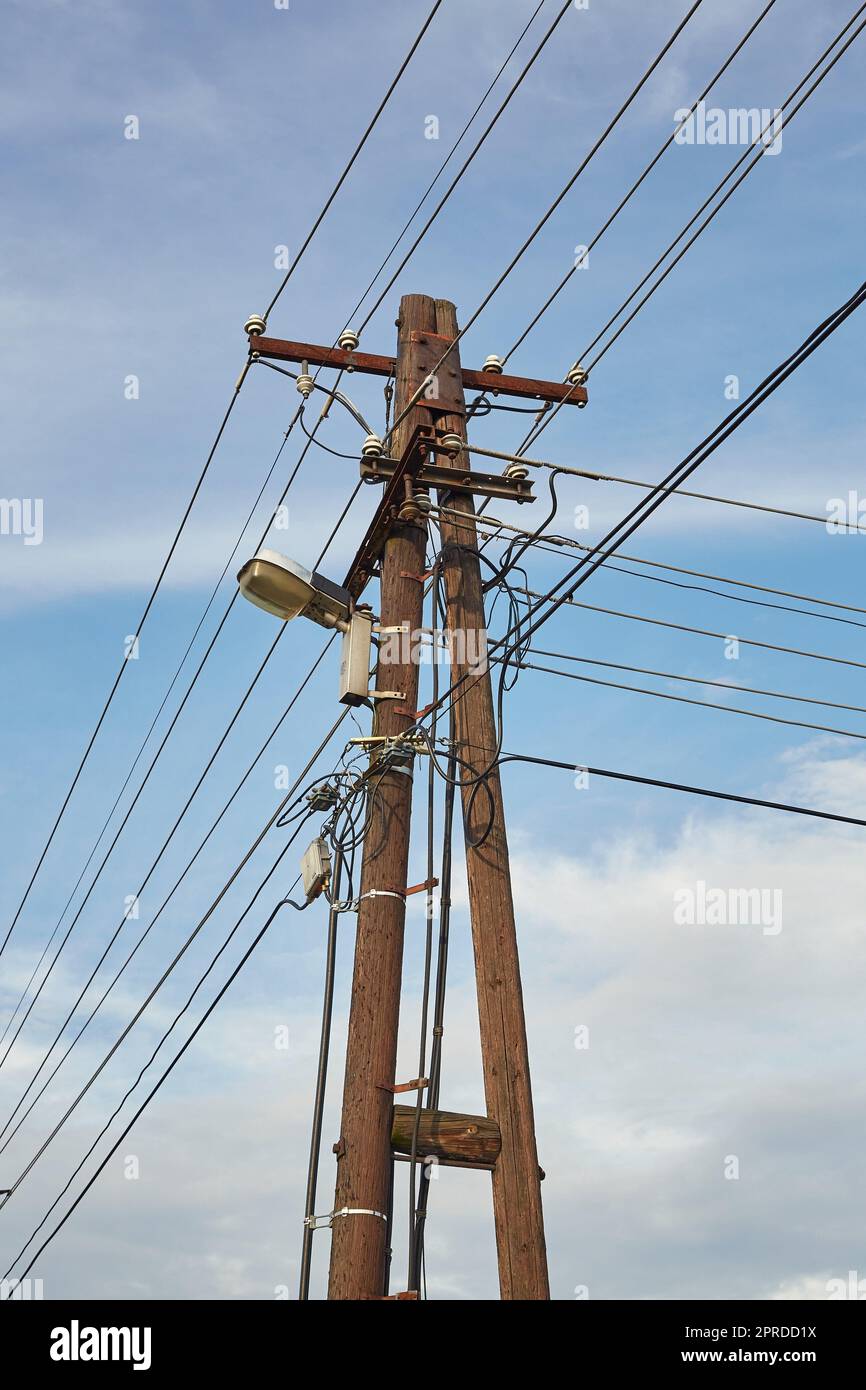 Electric line post Stock Photo - Alamy