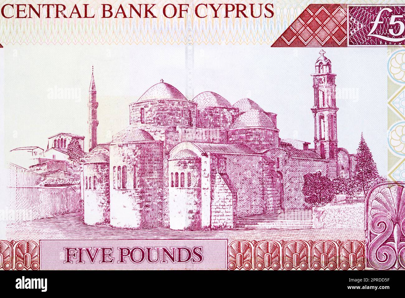 Peristerona church and mosque from Cypriot money Stock Photo - Alamy