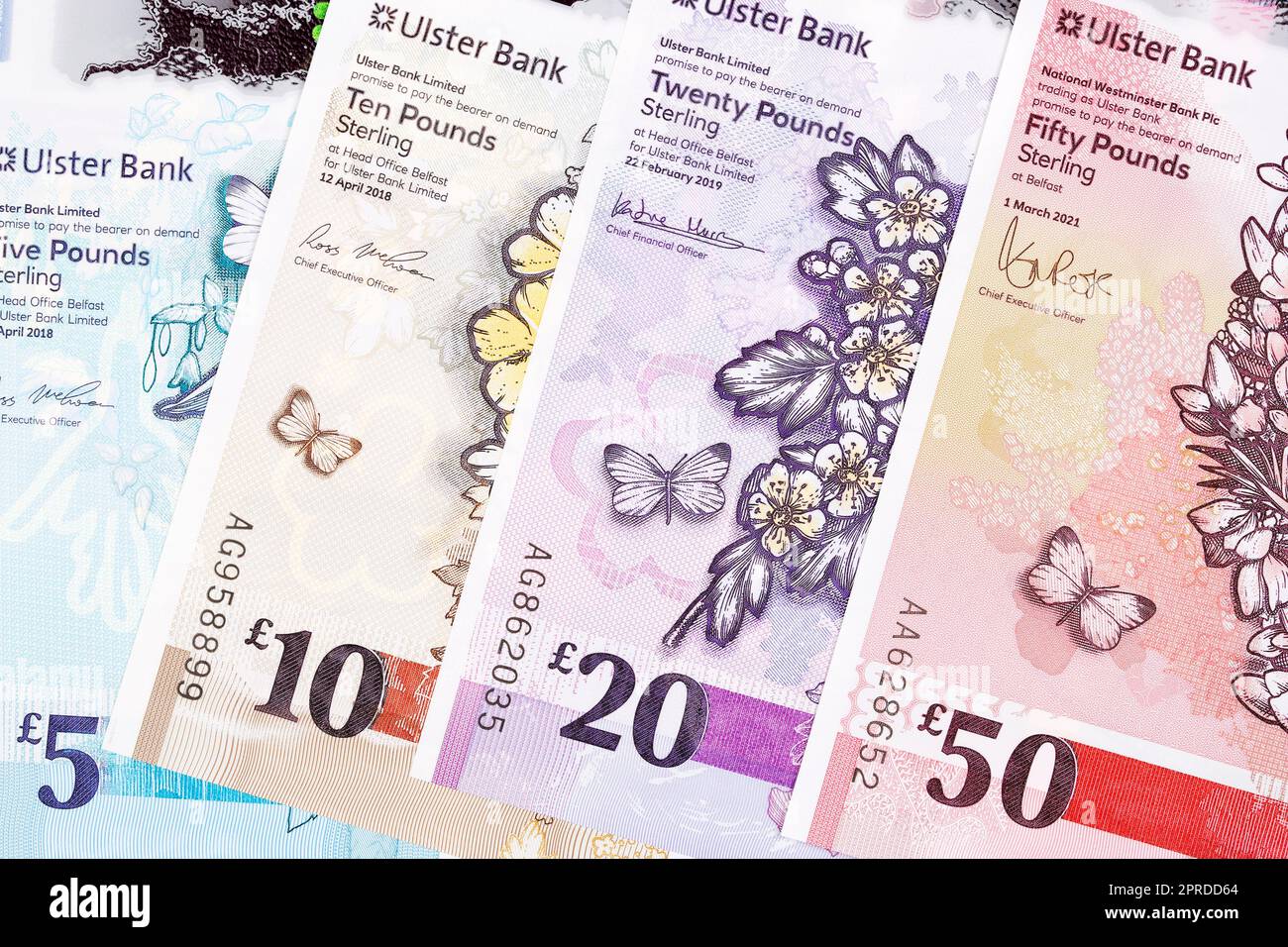 Northern Ireland’s money a business background Stock Photo - Alamy