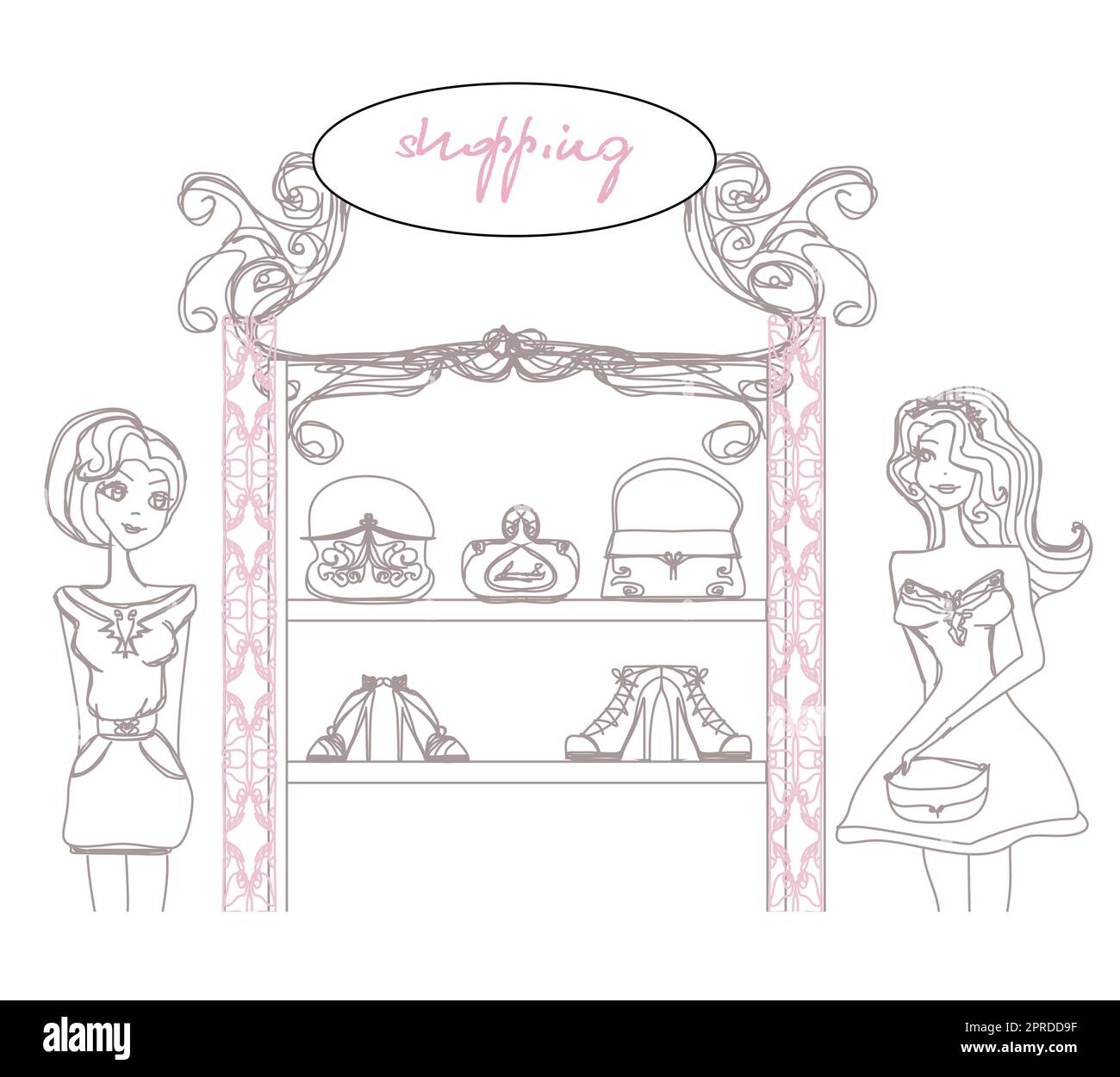 abstract fashion girls Shopping - illustration Stock Photo - Alamy abstract fashion girls Shopping - illustration Stock Photo - Alamy