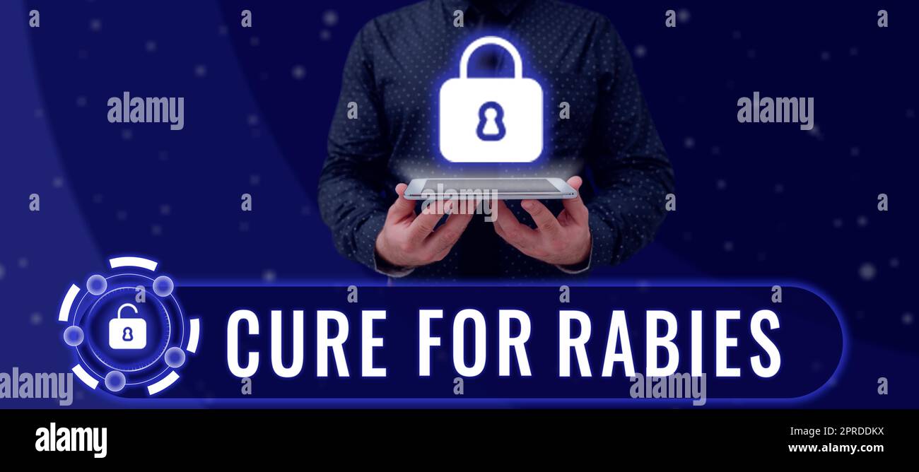 Text caption presenting Cure For Rabies. Business showcase Vaccination ...